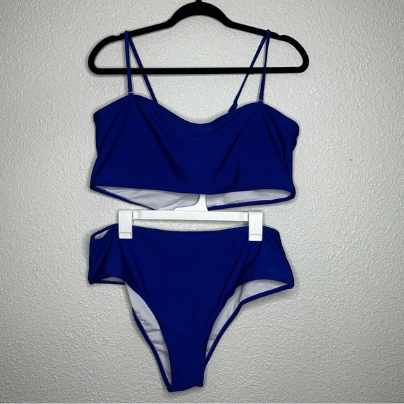 SHEIN | Swim | Shein High Waist Royal Blue 3 Piece Bathing Suit | Poshmark
